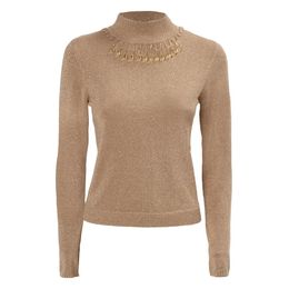 Influencer Pullover Damen Größe S gold