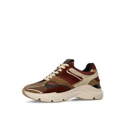Manfield Sneaker 'Flache' Damen Gr&ouml;&szlig;e 38 beige / bordeaux / dunkelrot / naturwei&szlig;