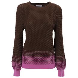 Influencer Pullover Damen Größe M braun / fuchsia