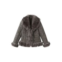Mango Jacke 'Furby' Damen Gr&ouml;&szlig;e S grau / taupe Winterjacke