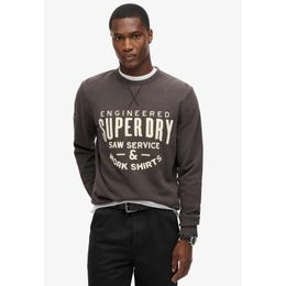 Superdry & Co Sweatshirt Herren Gr&ouml;&szlig;e L anthrazit / wei&szlig;