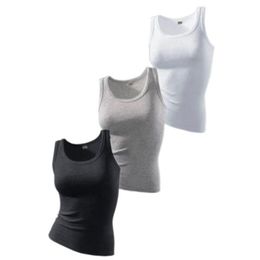 H.I.S. H.I.S Feinripp-Tanktops (3 Stck.) Damen Größe XS/S hellgrau / schwarz / weiß