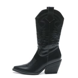 Smile Favorites Cowboy Boots female Black size 40