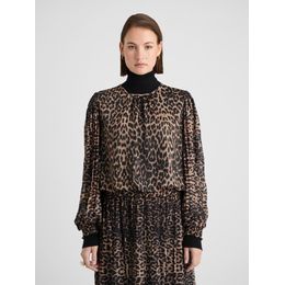 Guido Maria Kretschmer Women Bluse 'Liddy' Damen Gr&ouml;&szlig;e XS/S braun / brokat / schwarz