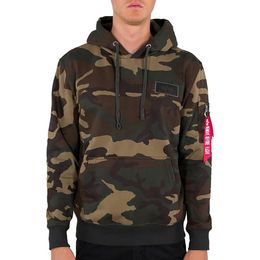 Alpha Industries Sweatshirt 'Back Print Camo' male Green size 4XL
