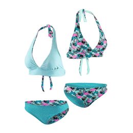 BECO the world of aquasports Bikini 'Flamingo Eden' Damen Größe L türkis / fuchsia / schwarz / weiß