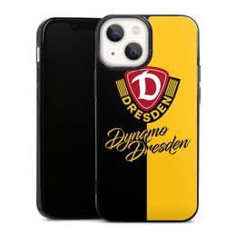 DeinDesign iPhone 13 Mini Handy Slim Case extra d&uuml;nn Silikon Handyh&uuml;lle schwarz H&uuml;lle Sg Dynamo Dresden Official Licensed Product Sgd Silikon Slim Case