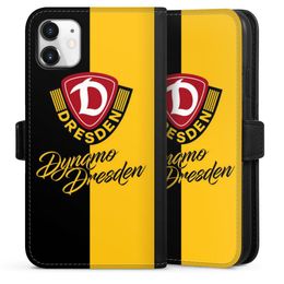DeinDesign iPhone 11 Handy Klapph&uuml;lle Handyh&uuml;lle aus Kunst Leder schwarz Flip Case Sg Dynamo Dresden Official Licensed Product Sgd Sideflip mit Lasche