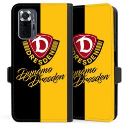 DeinDesign Xiaomi Redmi Note 10 Pro Handy Klapph&uuml;lle Handyh&uuml;lle aus Kunst Leder schwarz Flip Case Sg Dynamo Dresden Official Licensed Product Sgd Sideflip mit 