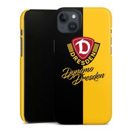 DeinDesign iPhone 14 Plus Handy Premium Case Smartphone Handyh&uuml;lle Schutzh&uuml;lle gl&auml;nzend Sg Dynamo Dresden Official Licensed Product Sgd Premium Case