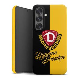 DeinDesign Galaxy S25 Handy Premium Case Smartphone Handyh&uuml;lle Schutzh&uuml;lle gl&auml;nzend Sg Dynamo Dresden Official Licensed Product Sgd Premium Case