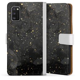 DeinDesign Galaxy A41 Handy Klapphülle Handyhülle aus Kunst Leder weiß Flip Case Marble Glitzer Gold & Copper Sideflip mit Lasche