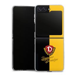 DeinDesign Galaxy Z Flip 5 Handy Hard Case Schutzh&uuml;lle transparent Smartphone Handy H&uuml;lle Sg Dynamo Dresden Sgd Official Licensed Product Hard Case