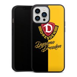 DeinDesign iPhone 13 Pro Max Handy Premium Silikon H&uuml;lle Handyh&uuml;lle schwarz Case Sg Dynamo Dresden Official Licensed Product Sgd Silikon Premium Case