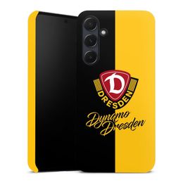 DeinDesign Galaxy A55 5G Handy Premium Case Smartphone Handyh&uuml;lle Schutzh&uuml;lle gl&auml;nzend Sg Dynamo Dresden Official Licensed Product Sgd Premium Case
