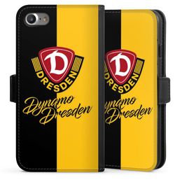 DeinDesign iPhone 8 Handy Klapph&uuml;lle Handyh&uuml;lle aus Kunst Leder schwarz Flip Case Sg Dynamo Dresden Sgd Official Licensed Product Sideflip mit Lasche