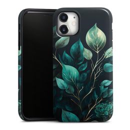 DeinDesign iPhone 11 Handy Panzer Handyh&uuml;lle robuste Outdoor H&uuml;lle Schutzh&uuml;lle gl&auml;nzend Leaves Eukalyptus Black Tough Case