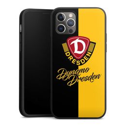 DeinDesign iPhone 12 Pro Handy Premium Silikon H&uuml;lle Handyh&uuml;lle schwarz Case Sg Dynamo Dresden Official Licensed Product Sgd Silikon Premium Case