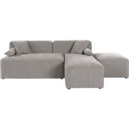 Ecksofa Home Affaire "Sundstrup L-Form", grau (hellgrau), B:220cm H:76,5cm T:153cm, 100% Polyester, Sofas, Ecksofa, Modulserie, individuelle Zusammenstellung