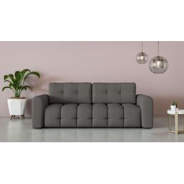 3-Sitzer OTTO HOME "Manilla, wahlweise mit Bettfunktion, B/T/H 265/117/91 cm", grau (anthrazit), B:244cm H:91cm T:117cm, 100% Polyester, Sofas, mit Wellenunterfederung, in verschiedenen Materialien und Farben