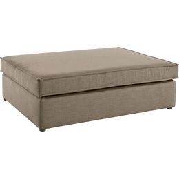 Polsterhocker OTTO HOME "Enid", grau (taupe), B:130cm H:43cm, Baumwollmix (60% Baumwolle/40% Leinen);Struktur fein (100% Polyester);Samtoptik (100% Polyester);Samtvelours (100% Polyester);Struktur (100% Polyester);Struktur recycelt (100% recyceltes Polyester), Hocker, Polsterhocker, einzeln stellbar oder als Teil eines Modulsofas, fester Sitzkomfort