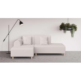 Ecksofa OTTO HOME "Suyala", beige, B:258cm H:85cm T:168cm, 100% Polyester, Sofas, Ecksofa, L-Form mit Hocker