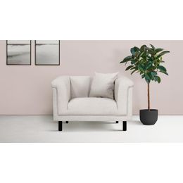 Sessel Home Affaire "AGNIA B/T/H: 100/85/71 cm", beige (creme), B:100cm H:71,5cm T:85cm, 100% Polyester, Sessel, incl. Zierkissen, auch in Cord und Bouclé