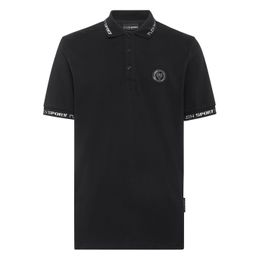 Poloshirt Plein Sport "Tiger", Herren, Gr. XL, schwarz-weiß (0201, schwarz, weiß), Obermaterial: 100% Baumwolle, Shirts