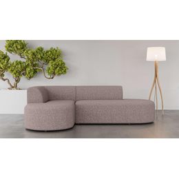 Ecksofa OTTO HOME "Ecksofa Tvinne mit Ottomane links oder rechts bestellbar", braun, B:260cm H:73cm T:170cm, 100% Polyester, Sofas, Ecksofa, L-Form, mit Wellenunterfederung, BxTxH 260x170x73 cm