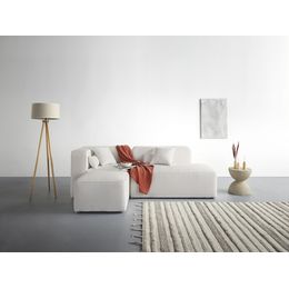 Ecksofa Home Affaire "Sundstrup L-Form", beige (natur), B:233cm H:76,5cm T:93cm, 93% Polyester, 6% Acryl, 1% Baumwolle, Sofas, Ecksofa, Modulserie, individuelle Zusammenstellung