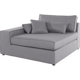 Sofaelement OTTO HOME "Enid", grau (hellgrau), B:128cm H:75cm T:130cm, Baumwollmix (60% Baumwolle/40% Leinen);Struktur fein (100% Polyester);Samtoptik (100% Polyester);Samtvelours (100% Polyester);Struktur (100% Polyester);Struktur recycelt (100% recyceltes Polyester), Polsterelemente, als Teil eines Modulsofas, fester Sitzkomfort