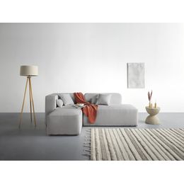 Ecksofa Home Affaire "Sundstrup L-Form", grau (hellgrau), B:233cm H:76,5cm T:93cm, 93% Polyester, 6% Acryl, 1% Baumwolle, Sofas, Ecksofa, Modulserie, individuelle Zusammenstellung