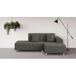 Ecksofa OTTO HOME "Suyala", grau (anthrazit), B:258cm H:85cm T:168cm, 100% Polyester, Sofas, Ecksofa, L-Form mit Hocker