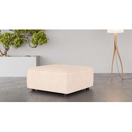 Polsterhocker OTTO HOME "Polsterhocker Cavan, Ma&szlig;e B/T/H: 90/90/42 cm", beige (hellbeige), B:90cm H:42cm T:90cm, 100% Polyester, Hocker, Polsterhocker, passend zur Serie, mit Wellenunterfederung, auch in Boucl&eacute;