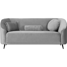 3-Sitzer Home Affaire "Ashly", grau, B:184cm H:81cm T:80cm, 100% Polyester, Sofas, in 3 Bezugsvarianten, Boucl&eacute;, Samtoptik und Struktur weich.