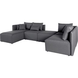 Wohnlandschaft OTTO HOME "N&ouml;re U-Form", grau (mittelgrau), B:340cm H:74cm T:172cm, Struktur fein (100% Polyester);Struktur (100% Polypropylene);Webstoff (100% Polyester);Samtoptik (100% Polyester);Luxus-Microfaser Lederoptik (100% Polyester);Baumwoll-/Leinenmix (60% Baumwolle/40% Leinen), Sofas, Wohnlandschaft, 5 Teile, in vielen Bezugsqualit&auml;ten und Farben s. auch "N&ouml;re"