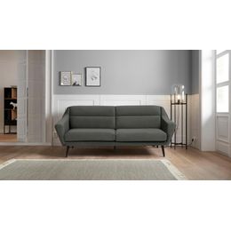 3-Sitzer OTTO HOME "Bille", grau (anthrazit), B:212cm H:86cm T:90cm, Struktur (100% Polyester);Struktur fein (100% Polyester);Samtoptik (100% Polyester);Luxus-Microfaser weich (100% Polyester), Sofas, mit Naht im R&uuml;ckenkissen und Eiche-Beinen, Design by Morten Georgsen
