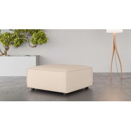 Polsterhocker OTTO HOME "Polsterhocker Cavan, Ma&szlig;e B/T/H: 90/90/42 cm", beige, B:90cm H:42cm T:90cm, 100% Polyester, Hocker, Polsterhocker, passend zur Serie, mit Wellenunterfederung, auch in Boucl&eacute;
