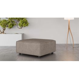 Polsterhocker OTTO HOME "Polsterhocker Cavan, Ma&szlig;e B/T/H: 90/90/42 cm", grau (taupe), B:90cm H:42cm T:90cm, 100% Polyester, Hocker, Polsterhocker, passend zur Serie, mit Wellenunterfederung, auch in Boucl&eacute;