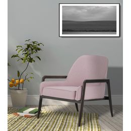 Sessel Home Affaire "Braga", rosa (rosé), B:72,5cm H:84cm T:78cm, Samtoptik (100% Polyester);Luxus-Microfaser weich (100% Polyester);Struktur fein (100% Polyester), Sessel, Lounge-Sessel Einzelsessel, wahlweise mit Gestell aus Eiche in dunkel oder Buchenholz in hell