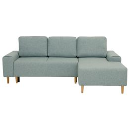 Ecksofa Home Affaire "Samu L-Form", gr&uuml;n (mint), B:235cm H:93cm T:160cm, Microfaser PRIMABELLE (100% Polyester);Samtoptik (100% Polyester);Struktur fein (100% Polyester), Sofas, Ecksofa, wahlweise mit Bettfunktion und Bettkasten
