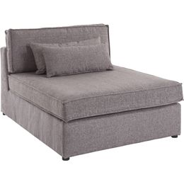Sofa-Mittelelement OTTO HOME "Enid", grau (taupe), B:100cm H:75cm, Baumwollmix (60% Baumwolle/40% Leinen);Struktur fein (100% Polyester);Samtoptik (100% Polyester);Samtvelours (100% Polyester);Struktur (100% Polyester);Struktur recycelt (100% recyceltes Polyester), Polsterelemente, Teil eines Modulsofas, fester Sitzkomfort, auch in Breitcord