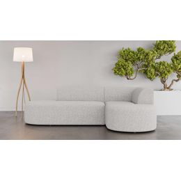 Ecksofa OTTO HOME "Ecksofa Tvinne mit Ottomane links oder rechts bestellbar", grau (hellgrau), B:260cm H:73cm T:170cm, 100% Polyester, Sofas, Ecksofa, L-Form, mit Wellenunterfederung, BxTxH 260x170x73 cm
