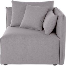 Sofa-Eckelement OTTO HOME "N&ouml;re", grau (mittelgrau), B:90cm H:74cm T:90cm, Samtoptik (100% Polyester);Struktur (100% Polypropylene);Luxus-Microfaser Lederoptik (100% Polyester);Struktur fein (100% Polyester);Webstoff (100% Polyester);Baumwoll-/Leinenmix (60% Baumwoll, 40% Leinen), Polsterelemente, Modul - zum Zusammenstellen; in vielen Bezugsqualit&auml;ten und Farben