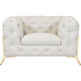 Chesterfield-Sessel Home Affaire "Amaury Sessel", beige, B:125cm H:75cm T:97cm, Struktur (100% Polyester9;Samtoptik (100% Polyester), Sessel, aufw&auml;ndige Knopfheftung, moderne Chesterfield Optik, Fu&szlig;farbe w&auml;hlbar