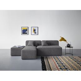 Ecksofa Home Affaire "Sundstrup L-Form", grau (anthrazit), B:220cm H:76,5cm T:153cm, 100% Polyester, Sofas, Ecksofa, Modulserie, individuelle Zusammenstellung