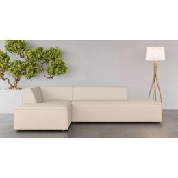 Ecksofa OTTO HOME "Ecksofa Cavan mit Ottomane links oder rechts bestellbar", beige, B:270cm H:72cm T:180cm, 100% Polyester, Sofas, Ecksofa, L-Form mit Wellenunterfederung, Ma&szlig;e B/T/H: 270/180/72 cm