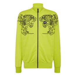 Kapuzensweatjacke Plein Sport "Tiger", Jungen, Gr. M, 29, gelbfluo, Obermaterial: 100% Baumwolle, Sweatjacken Zip-Hoodie