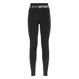 Leggings Plein Sport "Leggings", Damen, Gr. L, US-Größen, schwarz (02, schwarz), Obermaterial: 90% Polyester, 10% Elasthan, Hosen Leggings