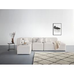 Ecksofa Home Affaire "Sundstrup L-Form", beige (natur), B:303cm H:76,5cm T:93cm, 93% Polyester, 6% Acryl, 1% Baumwolle, Sofas, Ecksofa, Modulserie, individuelle Zusammenstellung